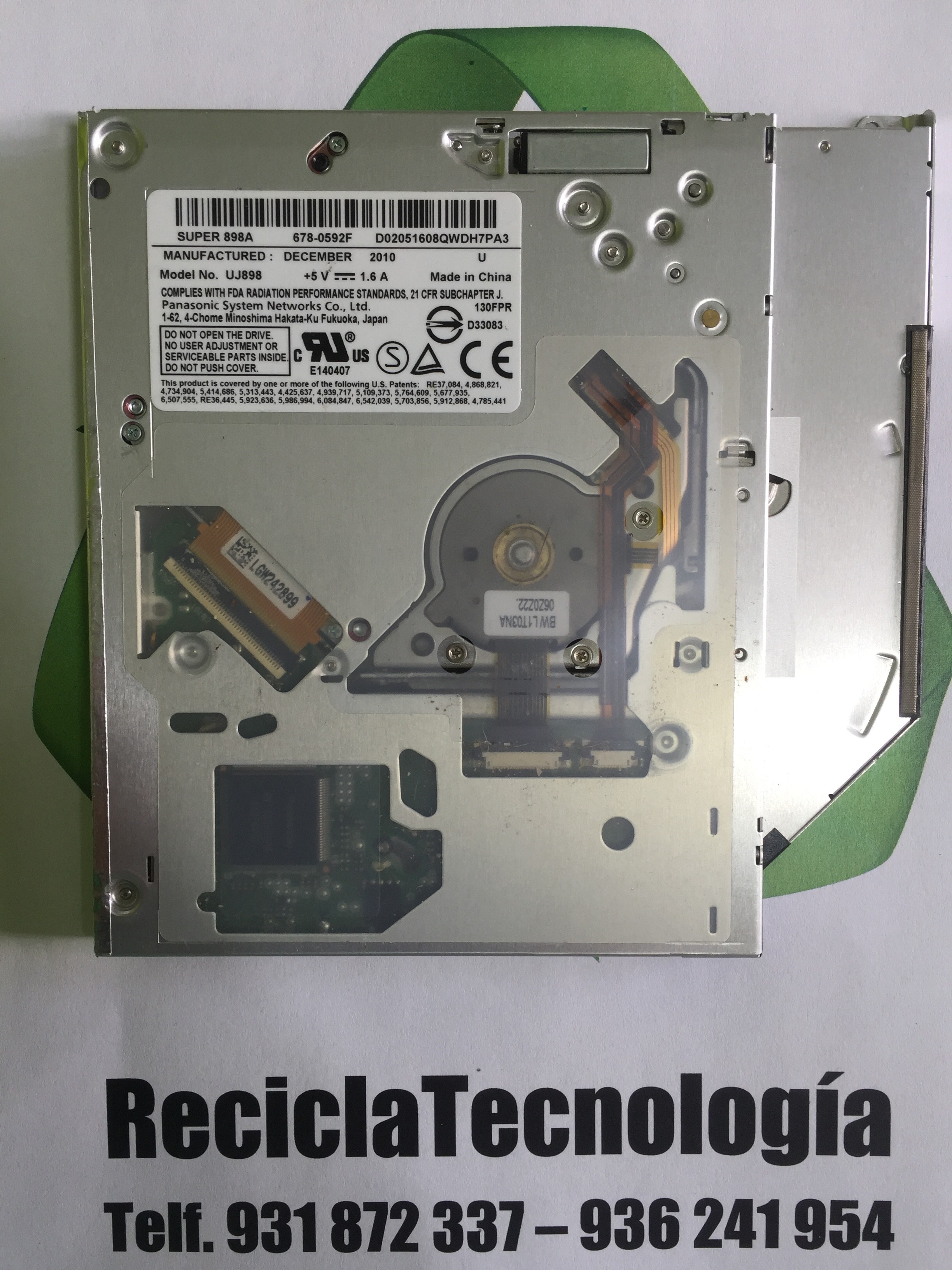 Lectora CD DVD 9mm SATA MacBook Pro Unidoby - ReciclaTecnologia